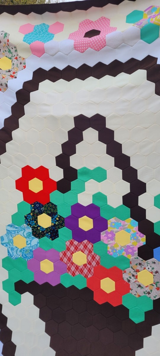 Hexagon Flower Basket Quilt Patterns Quick Machine Sew Hexagon Flower