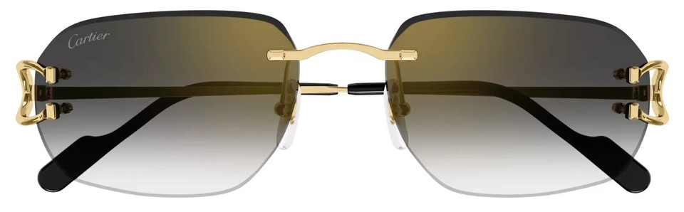 New With Box Cartier Sunglasses CT0468S 001 Gold Gray Unisex | eBay