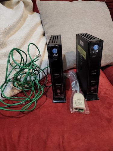 Lot Of 2- AT&T Pace 4111N Black 4-Port Ethernet 1Port DSL Wireless ...