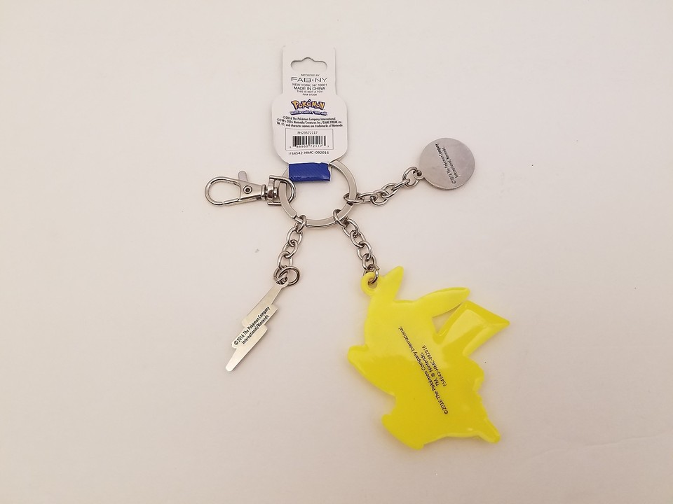 POKEMON Key Ring Pikachu Soft Touch with Pokeball and Lightning Bolt ...