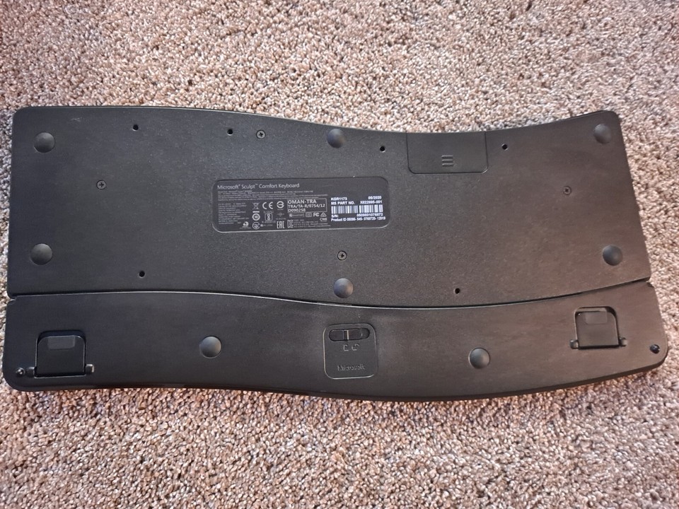 Microsoft Sculpt Comfort Ergo Wireless Black Keyboard KGR1173 Without ...