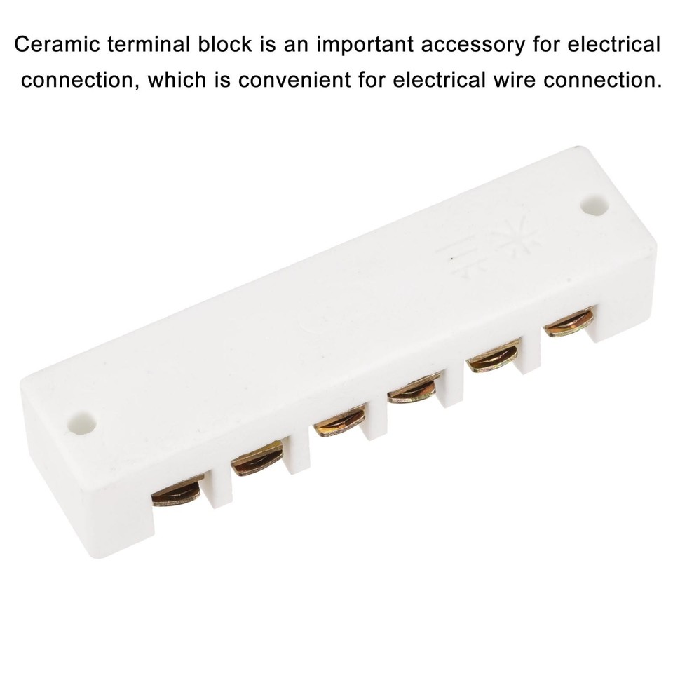 Porcelain Ceramic Terminal Block 6 Way High Temperature 96.5x23x20mm ...