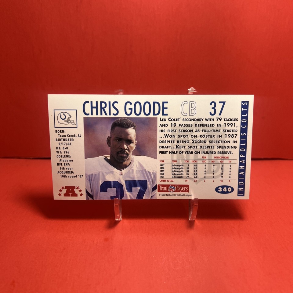 1992 GameDay Chris Goode #340 VG | eBay