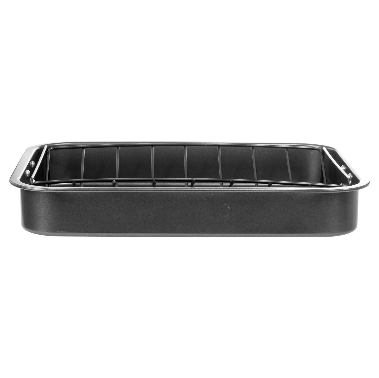 Roasting Pan With V Rack - 16" X 12" Roaster Pan Set 852038039619| eBay