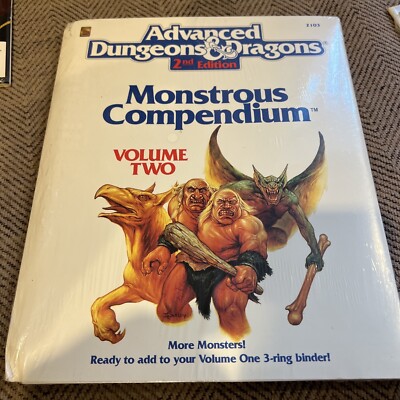 Advanced D&D Monstrous Compendium Volume Two 1989 9780880387538| eBay