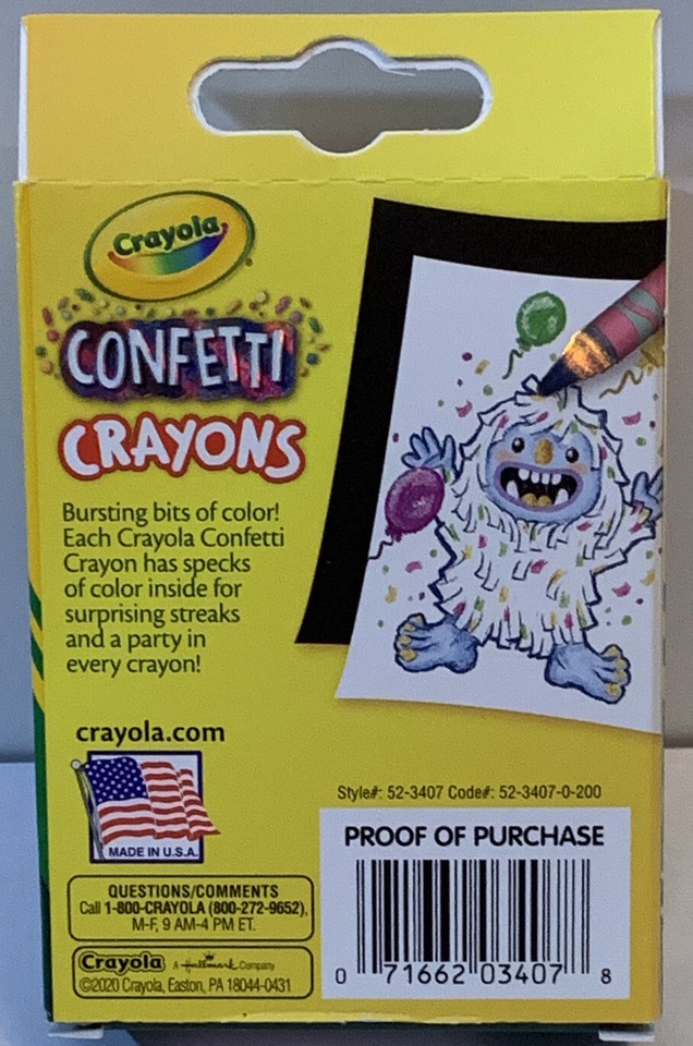 Crayola Confetti Crayons 24 Pack Color Burst Great Christmas Stocking ...