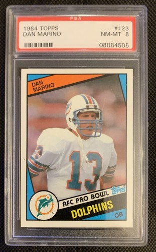 1984 Topps Dan Marino RC #123 PSA 8 NM-MT Miami Dolphins Rookie HOF QB ...