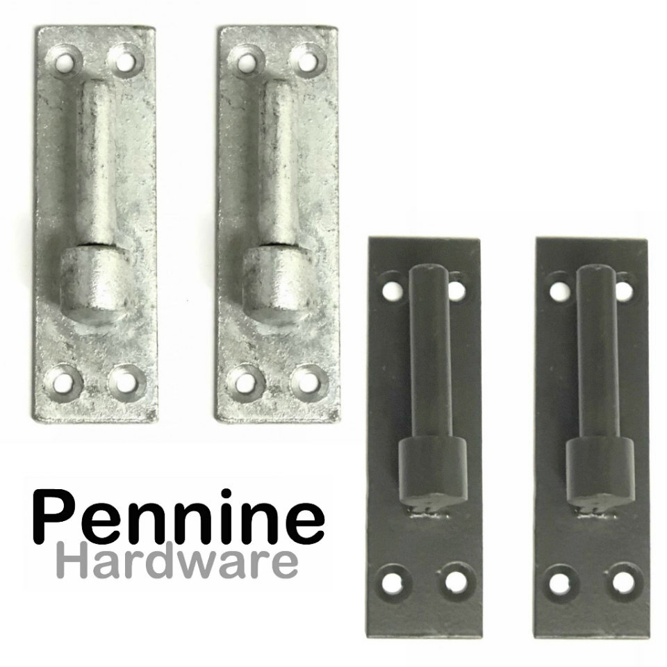 1 Pair 12mm Ø STEEL Gate Hinge Pins FANCY or PLAIN Hook on Plates Eye ...