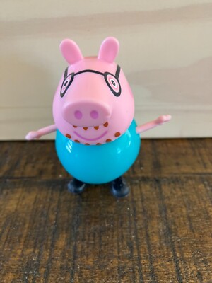 Peppa Pig Daddy Pig Toy Figure Classic Teal Outfit Father Dad 3" | eBay
