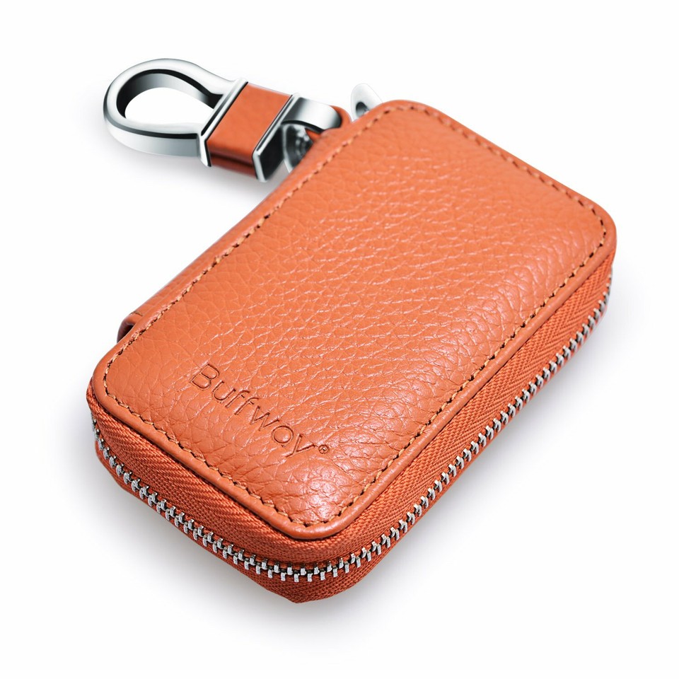 Buffway Car Key case,Genuine Leather Car Smart Key Chain Keychain ...