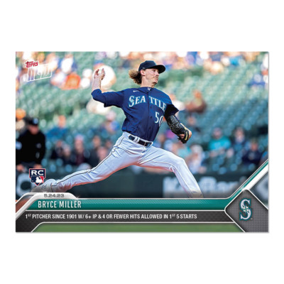 BRYCE MILLER Rookie Card 2023 Topps Now #343 MLB Seattle Mariners, PR ...