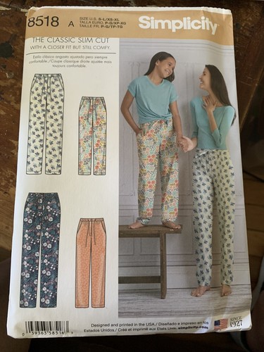 Simplicity 8518 A - Sewing Pattern - Girls’ & Misses’ Lounge Pants - XS ...