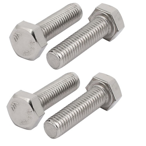 M8x30mm 304 Stainless Steel Hex Head Screw Left Hand Thread Fastener ...
