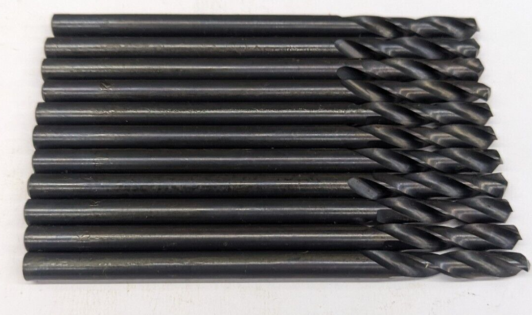 11 Jobber Length Drills Short Flute Wire Gauge Size #3 Black Oxide HSS ...