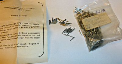 Vero 2143 Swage Terminal Pins .47" (12mm) Long X .05(1.3mm) Wide Swage ...