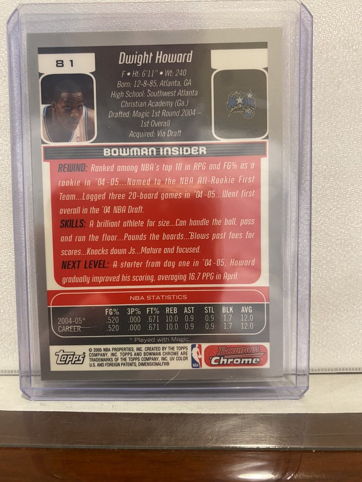 Dwight Howard 2005-06 Bowman Chrome Draft Picks & Prospects Orlando ...