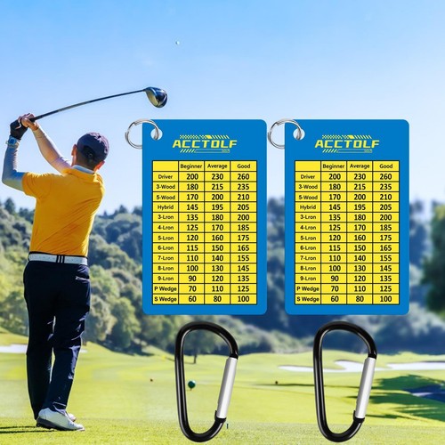 2 Pieces Golf Yardage Card Sturdy Golf Club Range Chart Men Women ...