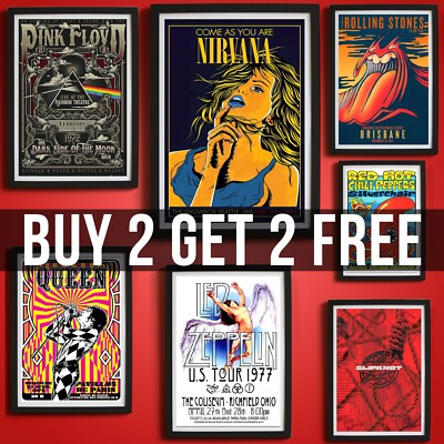Music Posters Rock Band Gig Concert Poster Wall Art PREMIUM QUALITY ...
