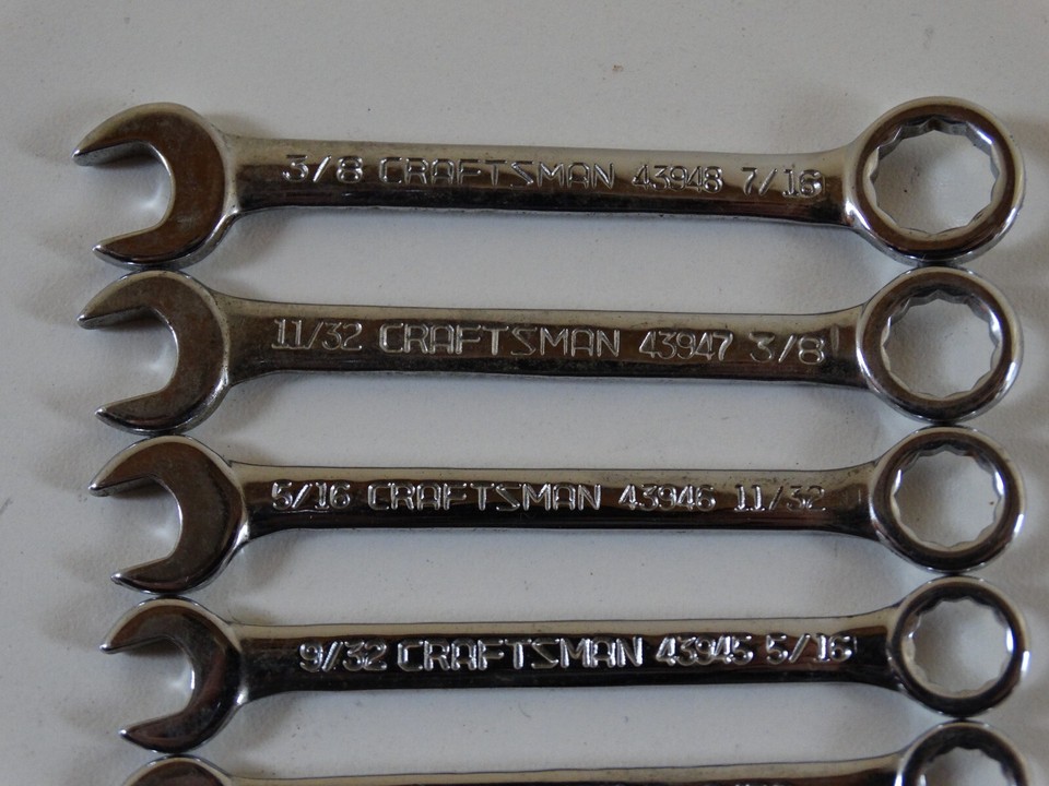 Craftsman SAE 10pc Ignition Wrench Set 5/32" - 7/16" Vintage USA | eBay