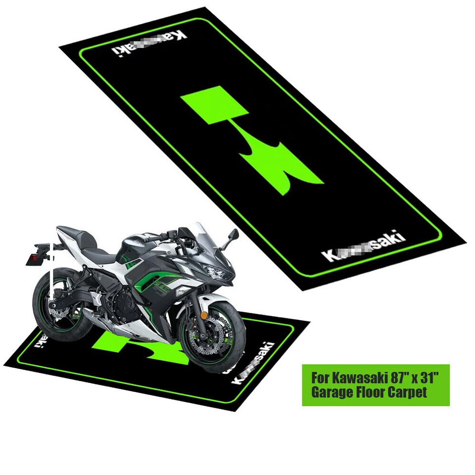 For Kawasaki Motorcycle Bike Garage Floor Carpet Pit Mat Workshop 220 * ...