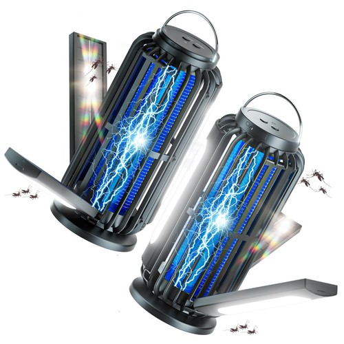 Bug Zapper 2 Pack Solar Bug Zapper with 3 Solar Charging Panels IP65 ...