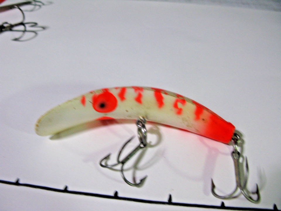 Luhr Jensen (pre Rapala) Kwikfish K14, Neon Orange & Pearl white, .7oz ...