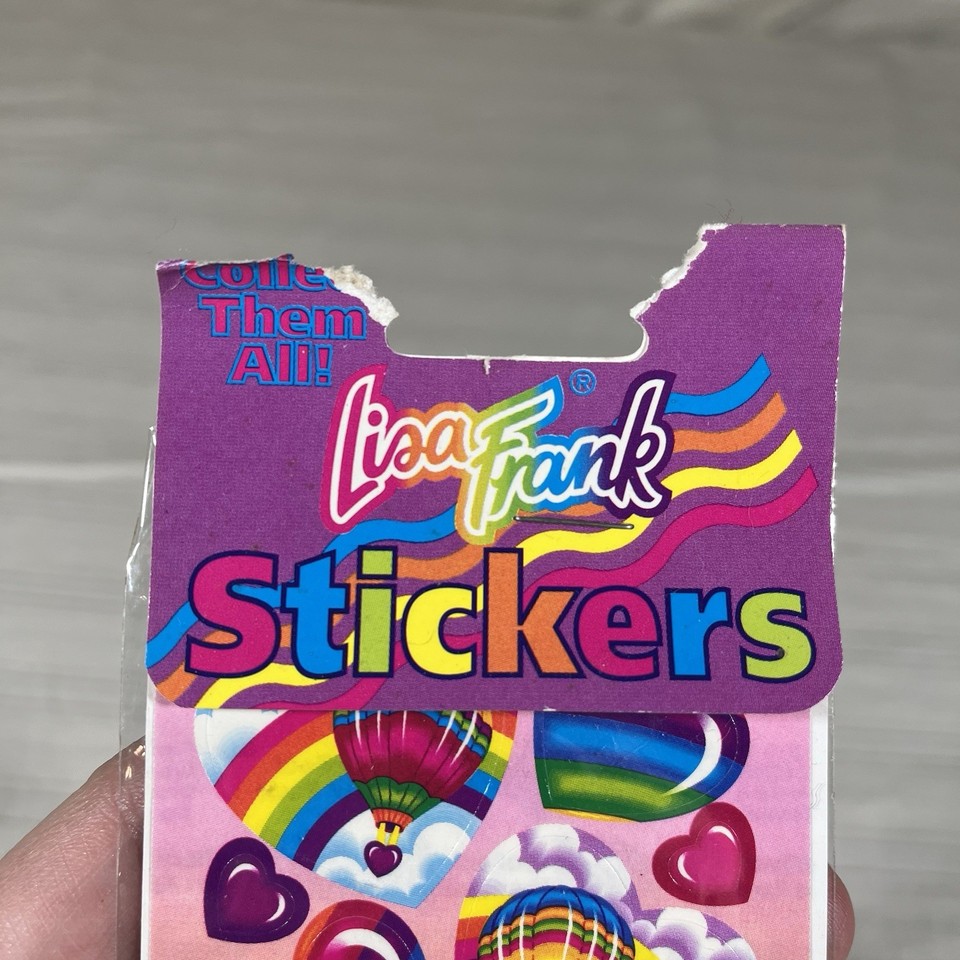 HTF Vintage Lisa Frank Single Sticker Strip Hot Air Balloon Hearts 80s ...