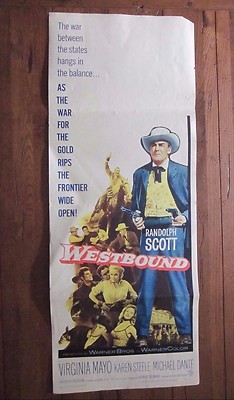 Randolph Scott Westbound Movie Poster Warner Bros. 1958 Virginia Mayo ...