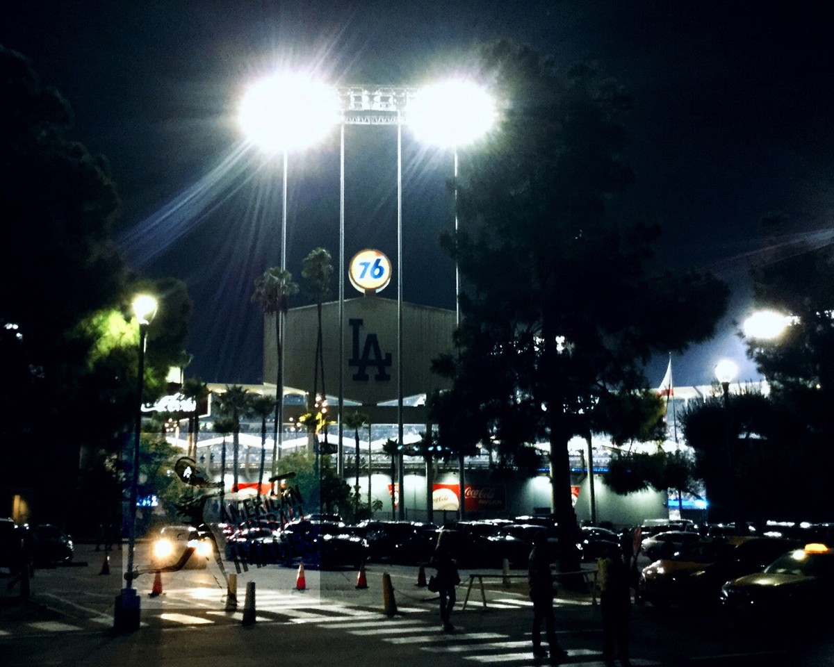 La Dodgers Stadium At Night