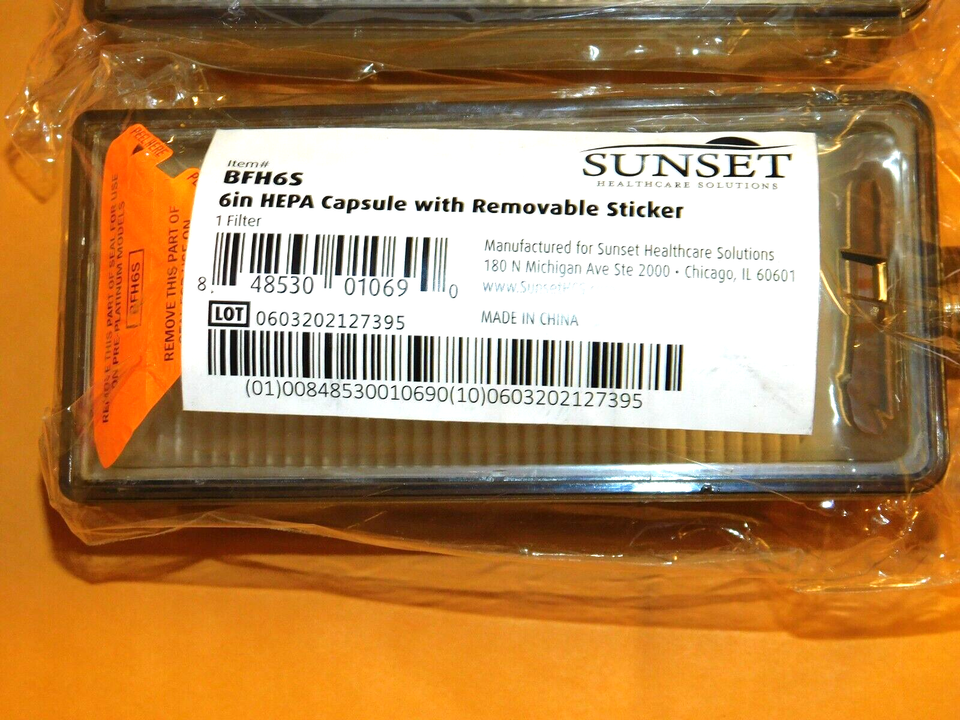 Lot of 3 - SUNSET BFH6S 6" HEPA Capsule Filter with Removable Sticker ...