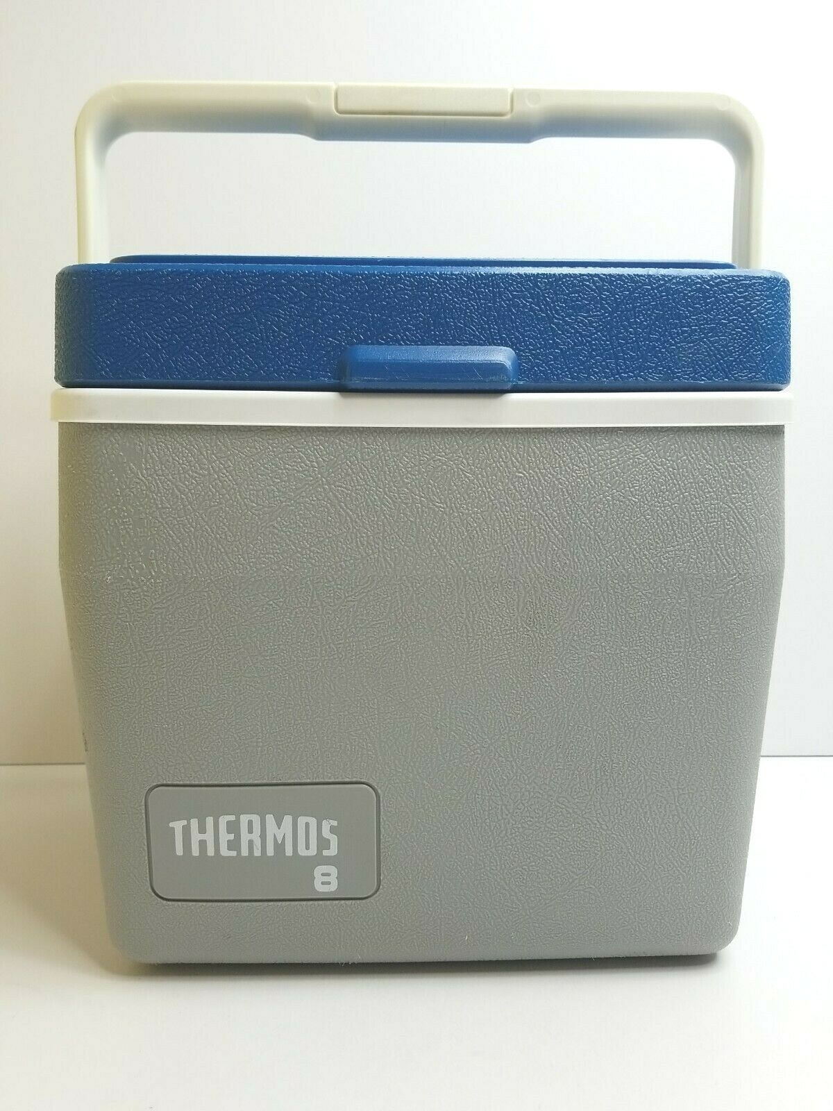 Thermos 8 Qt Cooler 7708 Blue Gray Vintage Chest Box Fish Hunt Hike ...