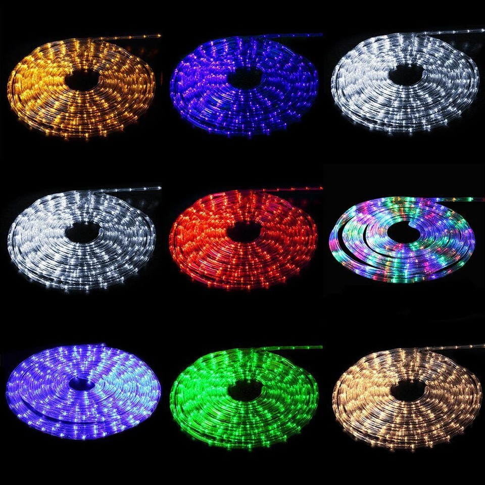 50/100/150/300ft LED Rope Light In/Outdoor Cuttable Flexible Lights ...