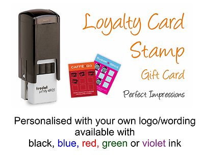 Personalised Loyalty Card rubber Stamp Custom Self Inking Bespoke 11mm ...
