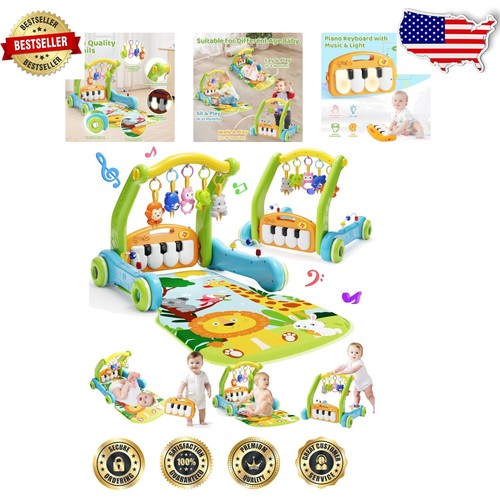 Kick & Play Piano Mat with Walker - Engaging Tummy Time & Push Toy for ...