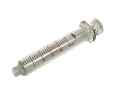 BD MultiFit 5cc 5mL Reusable Graduated Glass Syringe with Glass Luer ...