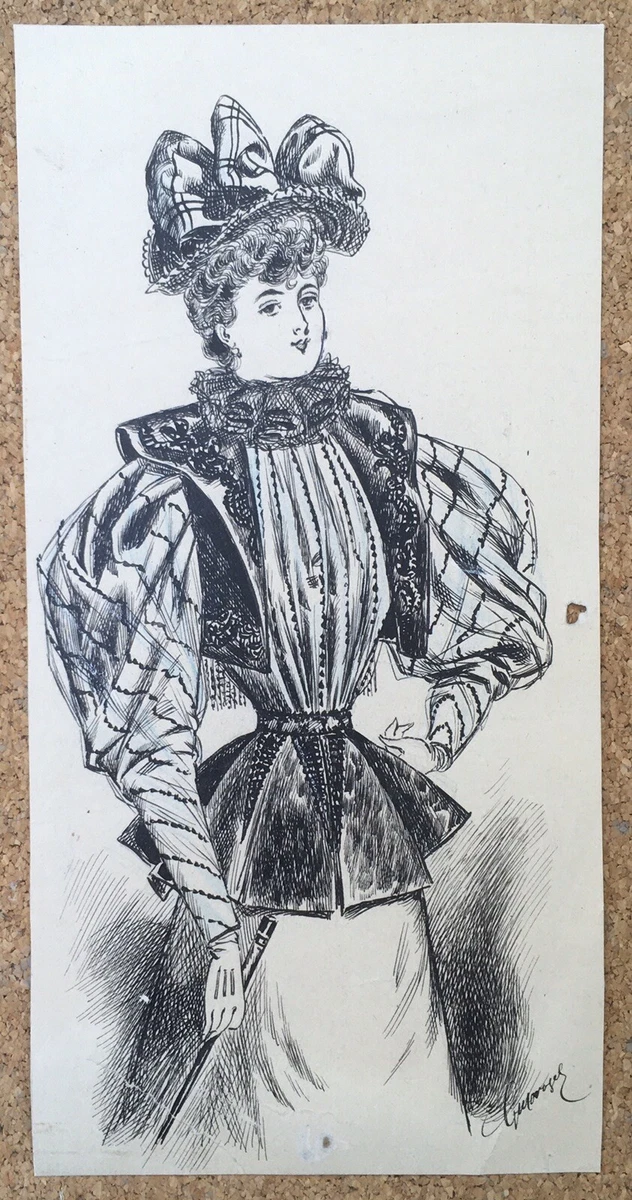 Elgant Victorian Design Drawing Ink