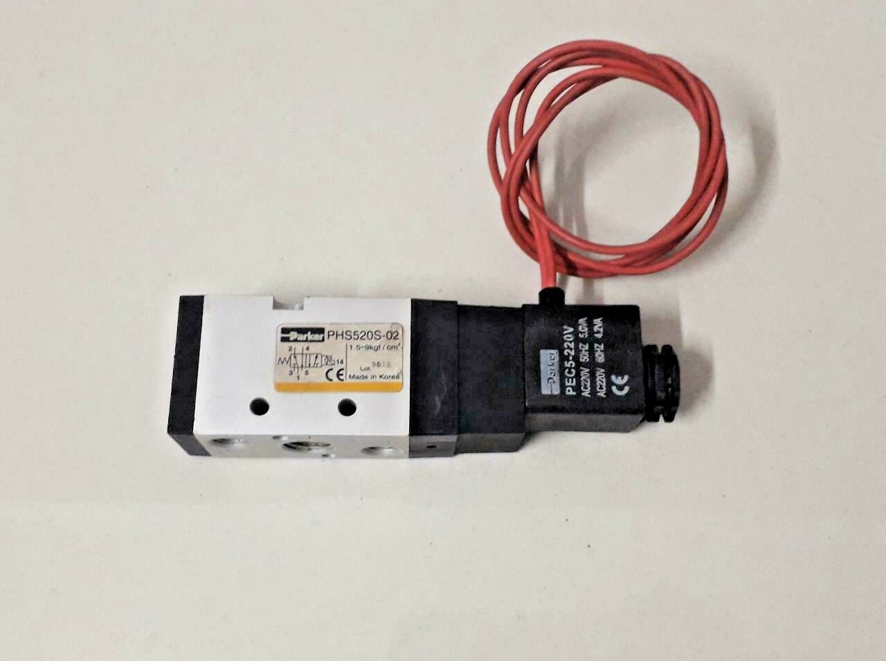 Parker PHS520S-02 2-position Single Solenoid Valve 1/4" PEC5-220 Coil ...