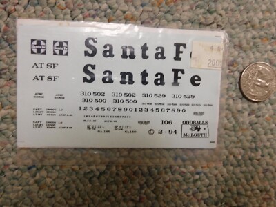 Oddballs decals HO #187-106 ATSF Santa Fe 2 bay Airslide ptd grey 1965 ...