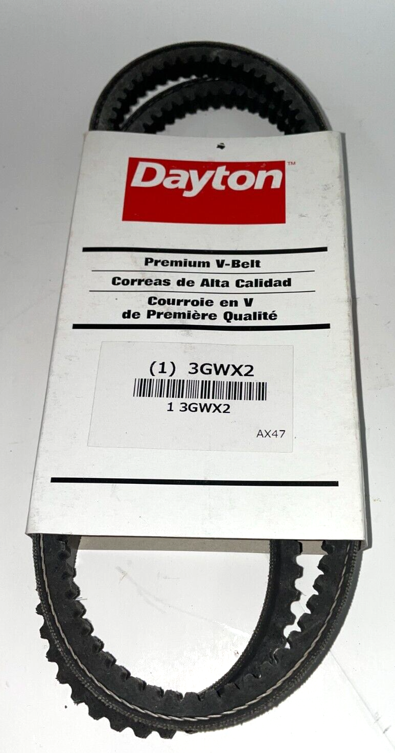 DAYTON 3GWX2 COGGED V- BELT 49" x 1/2" x 5/16" AX47 RAW EDGE AX BELT ...