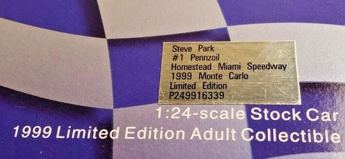 1999 ACTION LE Monte Carlo Homestead Miami Speedway Steve Park #1 1:24 ...