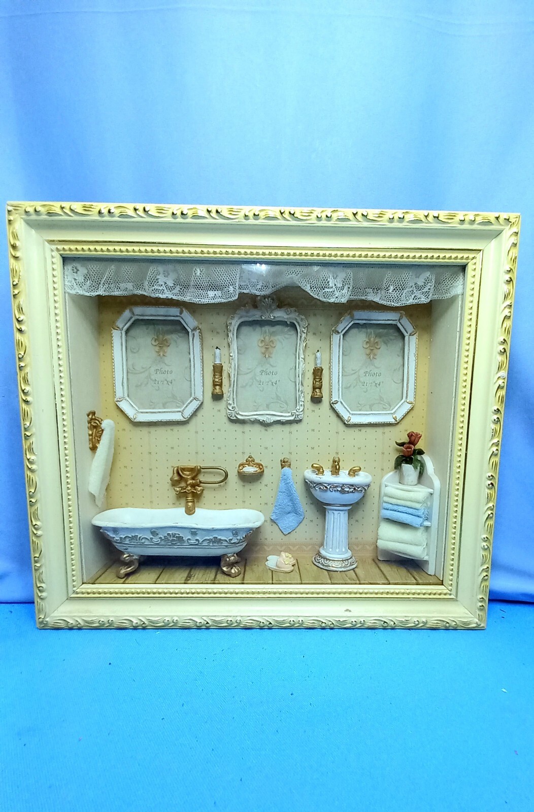 Vintage Victorian Bathroom Shadow Box Diorama Miniature Photo Picture ...