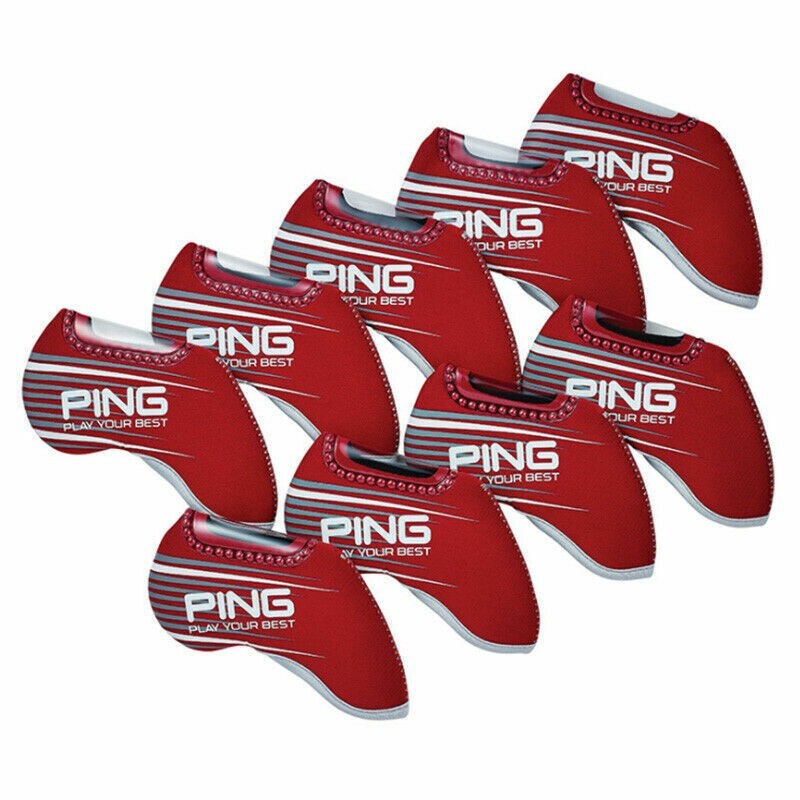 PING Golf Iron Club Head Cover (9pcs) / Red Neoprene +Tracking | eBay
