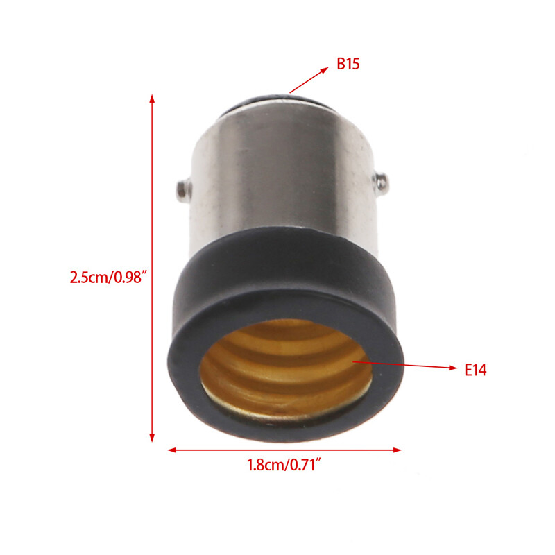 B15 Male to E14 Female Lamp Bulb Socket Light Extender Adaptor ...
