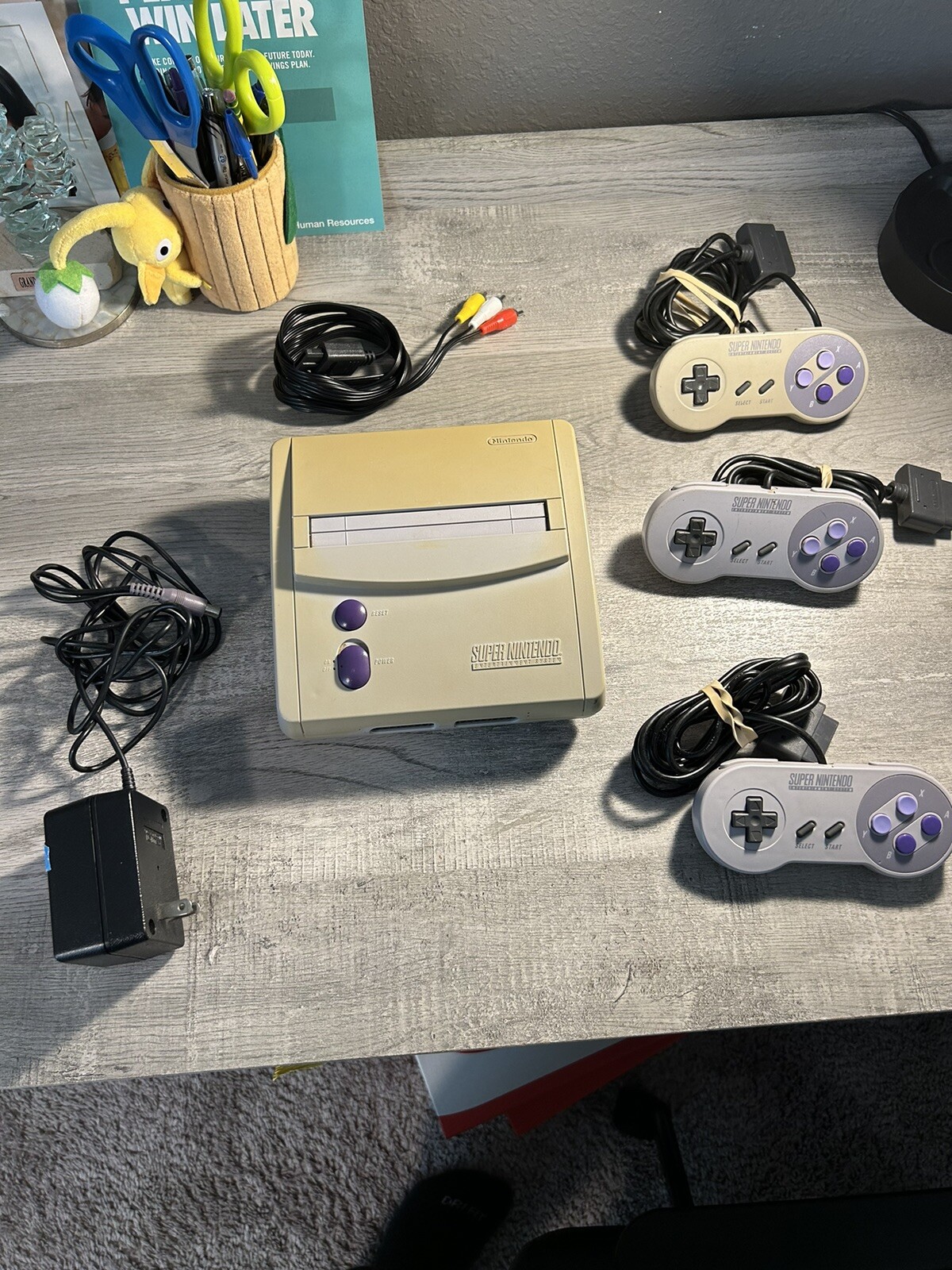 Untested Super Nintendo SNES Jr Console SNS-101 W/ Cables & 3 ...