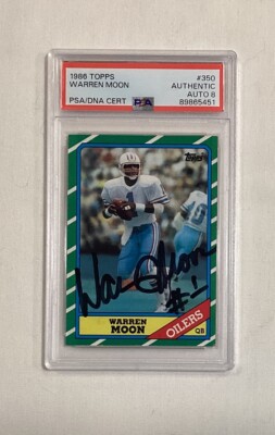 WARREN MOON HOF 1986 TOPPS 2ND YEAR CARD #350 SIGNED AUTOGRAPH PSA AUTO ...