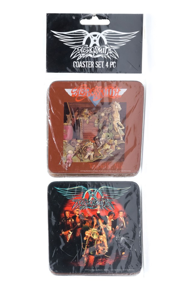 Aerosmith Coaster Set 4 PC Cork Backed Live Nation Merch 2010 Hard Rock ...