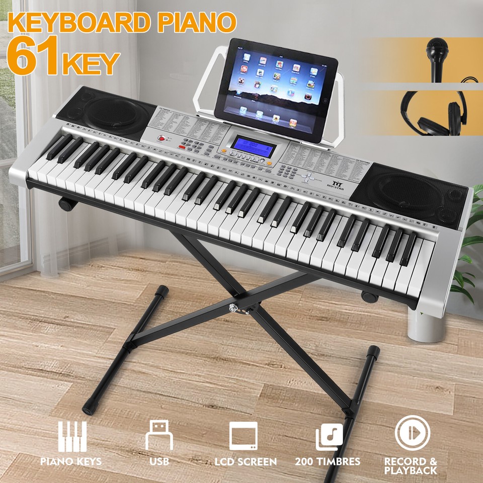 ♬Mustar Smart Electronic Keyboards Digital Keyboards 61 Lighted Up Keys ...