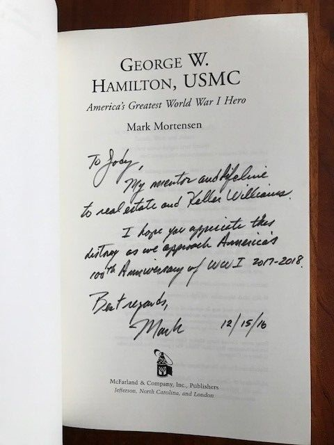 SIGNED George W. Hamilton, USMC: America's Greatest World War I Hero ...