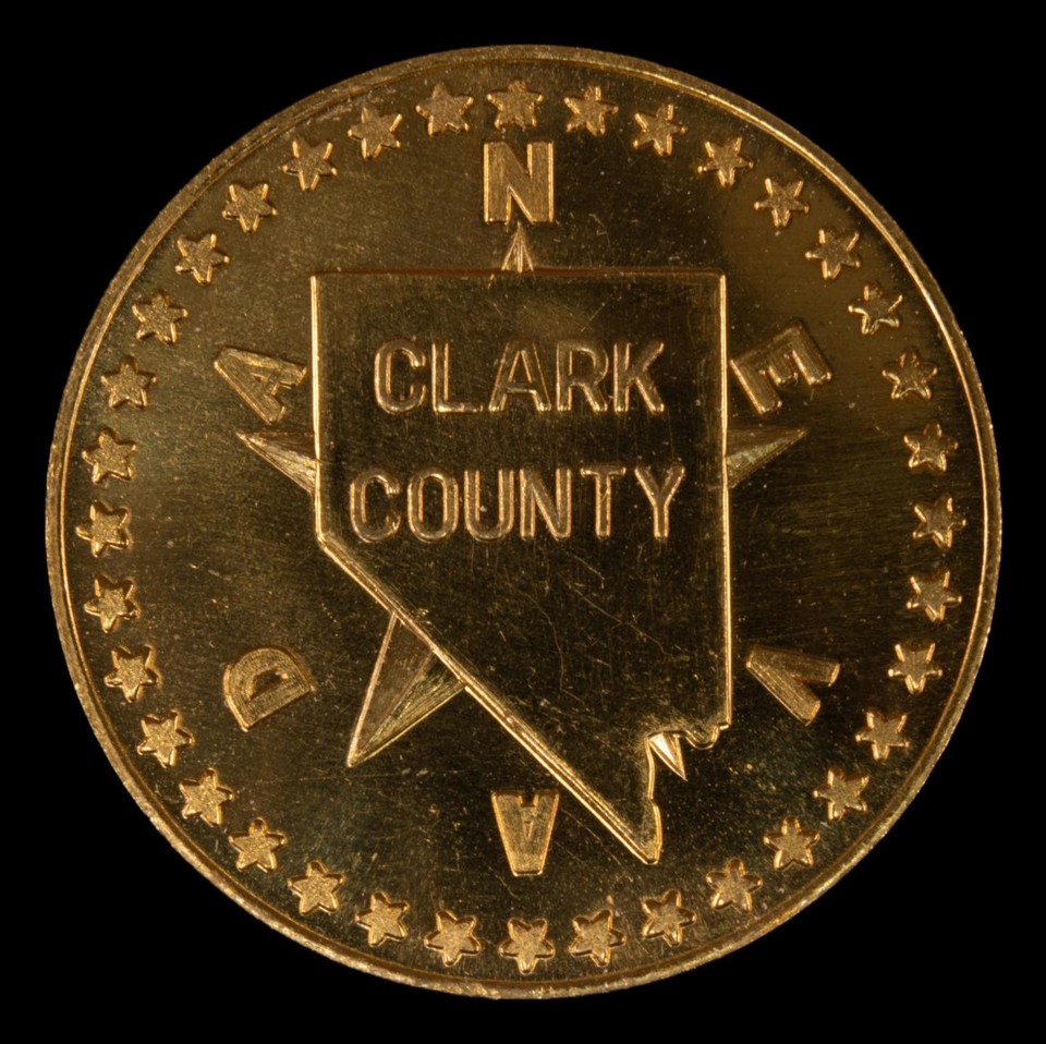 Rare 1864-1964 Nevada State Centennial Clark County Brass Coin Medal BU ...
