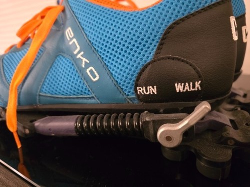 Enko running shoes, with patented spring-loaded double-sole system (UK ...